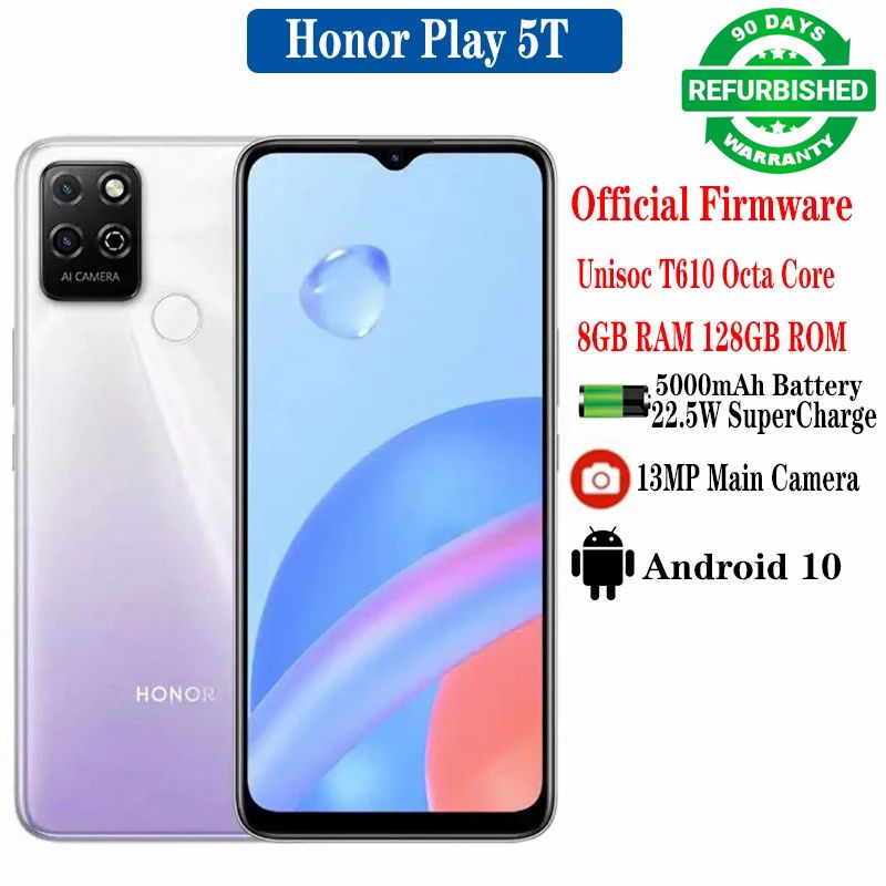 Best price for Refurbished Original Honor Play 5T Mobile Phone Unisoc ...
