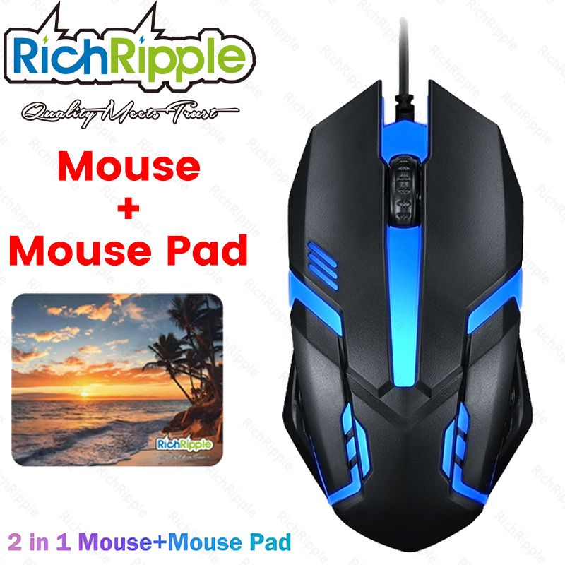 Best price for RichRipple 2.4G Wired RGB Mouse Wired Mouse Ergonomic ...