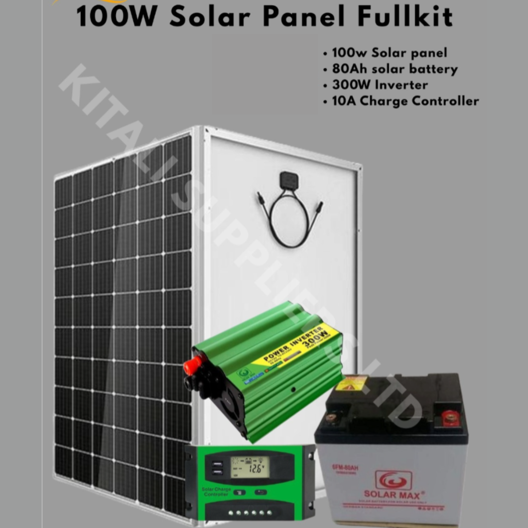 Best price for 100W Solar Panel Kit with 80Ah Battery, 300W Inverter ...