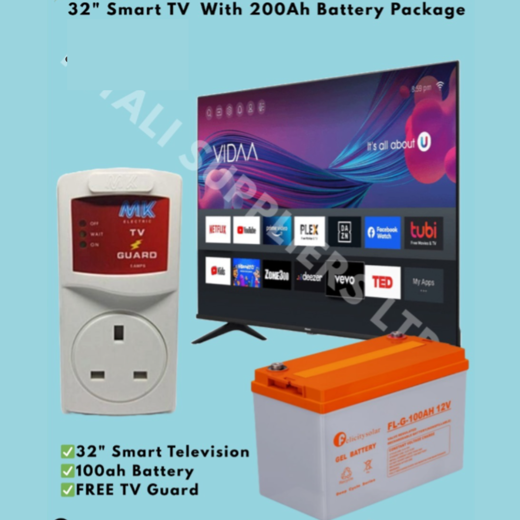 Best price for 32'' Smart TV with 100Ah Felicity Battery & Free TV ...
