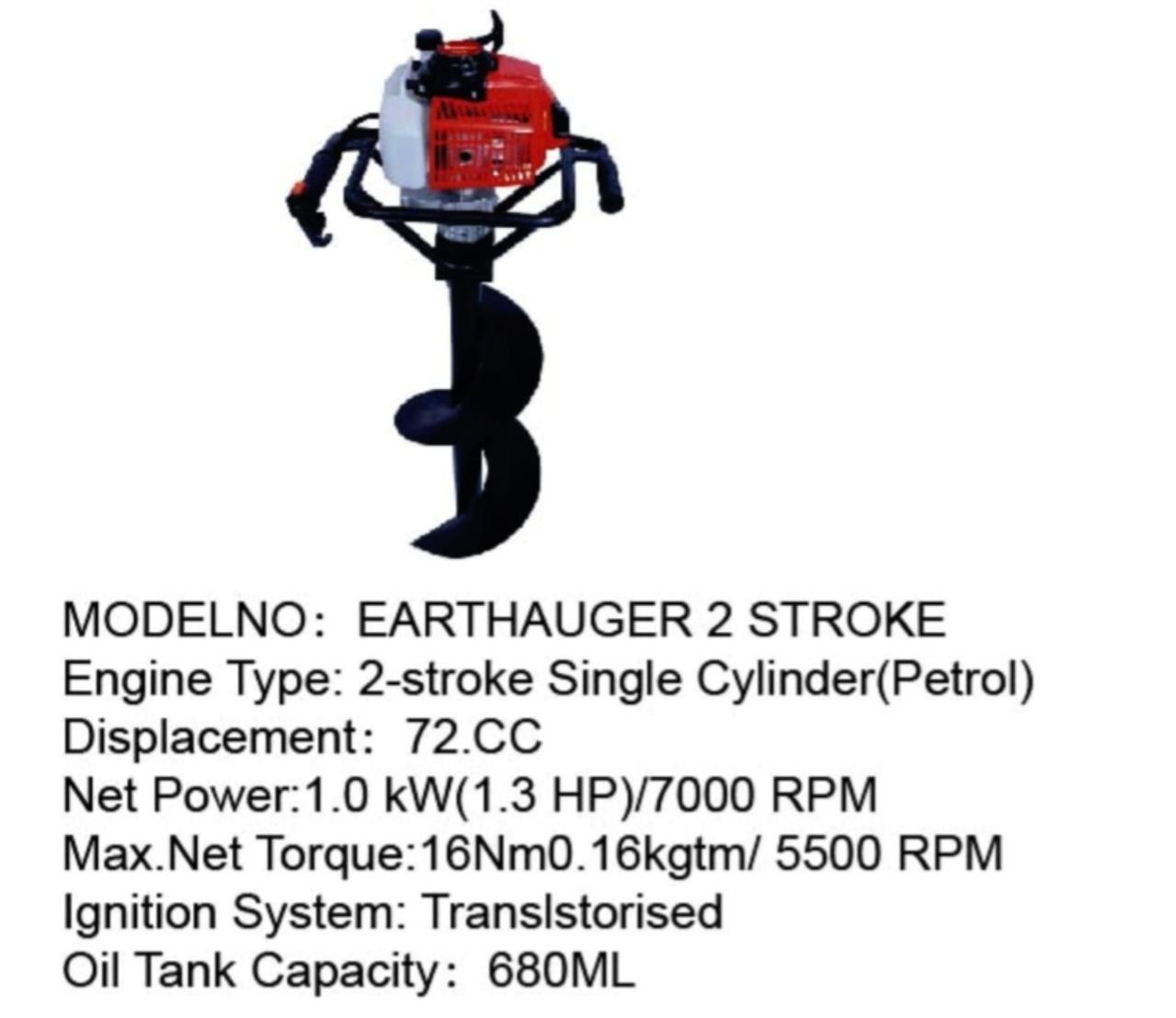 Best price for 72cc Earth Auger 2-Stroke – 1.3HP Petrol Digging Machine ...