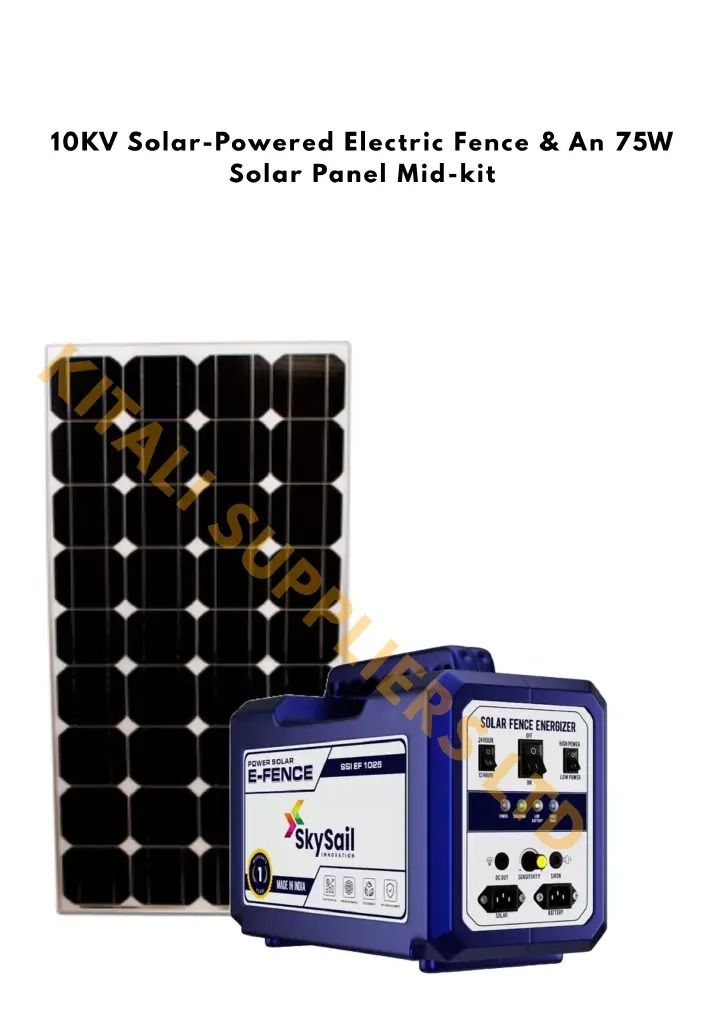 Best price for 10KV Solar Electric Fence Energizer Mid-Kit with 75W ...