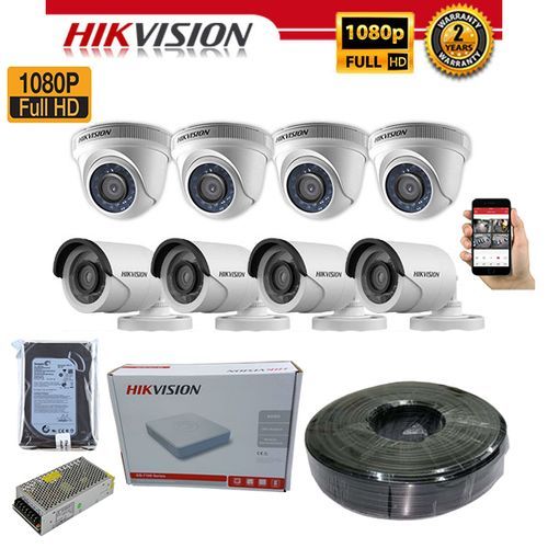 Best price for Hikvision 8 HD CCTV Camera Full Kit Pure 1080P ( With 8 ...