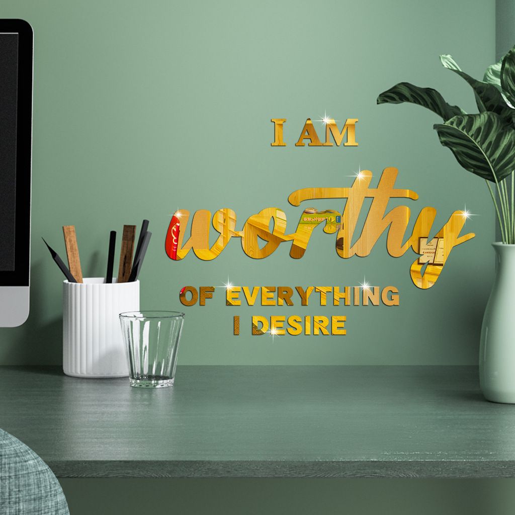 Best price for New I AM Worthy Acrylic Mirror Stickers Decorative ...