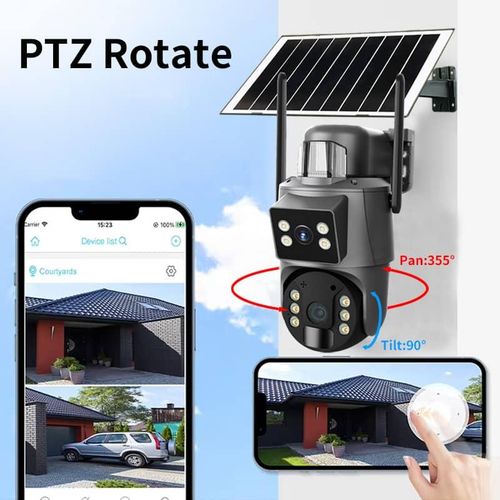 Best price for V380 Pro SOLAR SIM CARD SOLAR CAMERA Dual Lens 2K 4MP ...