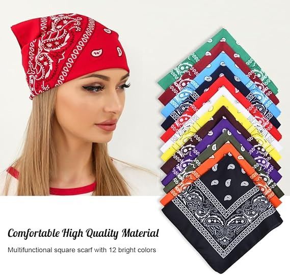 Best price for 12Pcs Assorted Bandanas – Head Wrap, Scarf & Face Mask ...