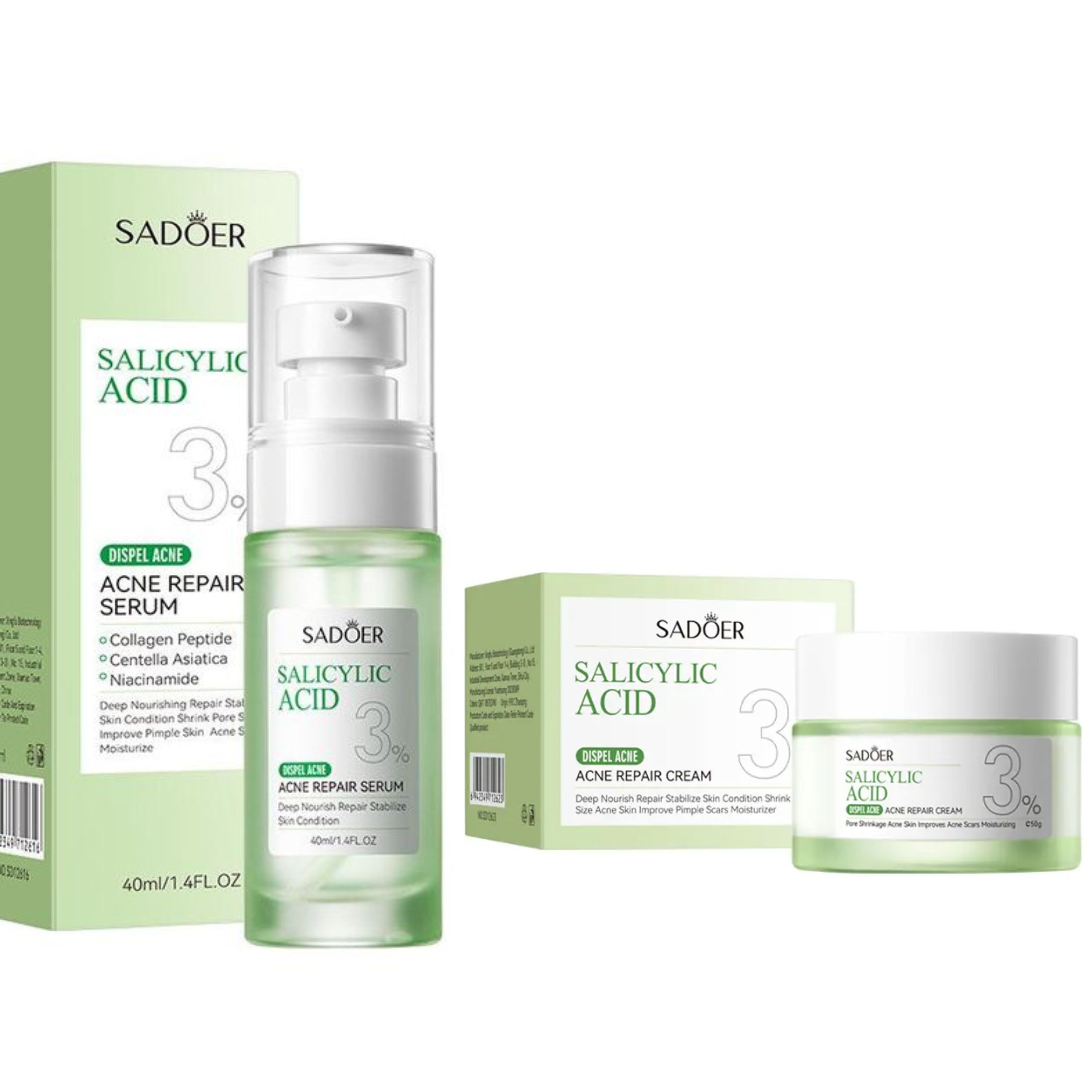 Best price for SADOER 2 in 1 Set, Acne Repair Serum + Cream with 3% ...