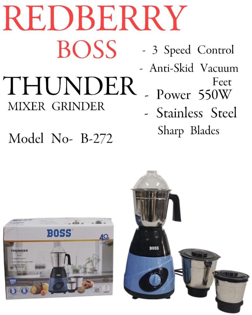Best price for Redberry BOSS Thunder Mixer Grinder 550W with 3 Jars ...