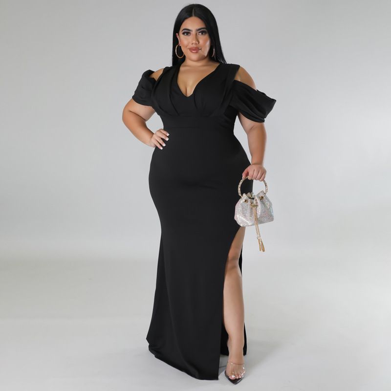 Best price for Plus Size Women's Open High Fork Dresses