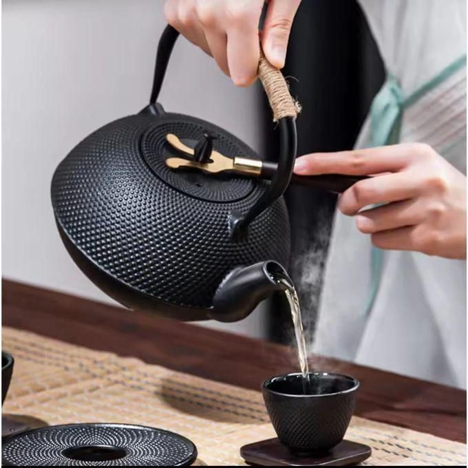 Best price for 900ml Cast Iron Set with Strainer Net Filter Color-Black ...