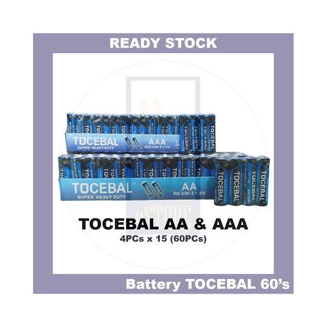 Best price for Tocebal Super Heavy Duty Triple AAA 1.5V Batteries 60Pcs ...