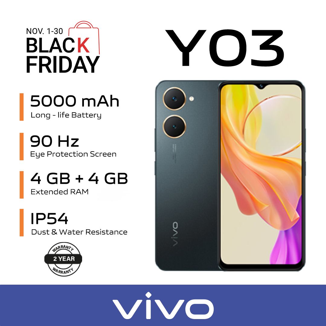 Black Friday Discounts for Brand New Phone Smart Phone Vivo Y03 - 6.56'' - 4GB RAM + 64GB ROM ...