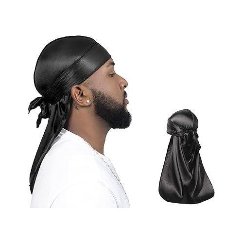 Best price for 2 Pieces Silky Durag Pack for Men Women Waves, Premium ...