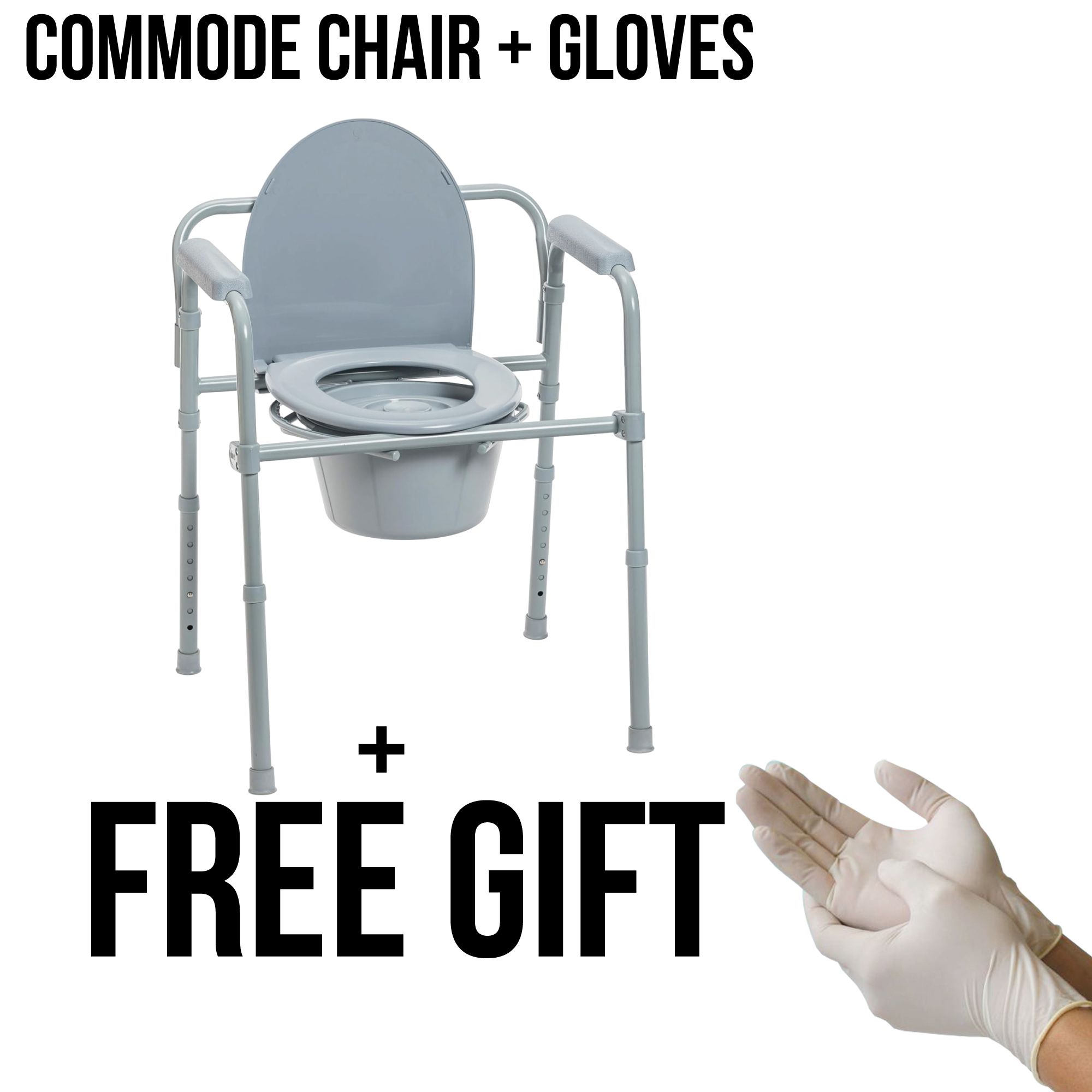 Best price for Folding Steel Commode Chair With Plastic Armrests plus ...
