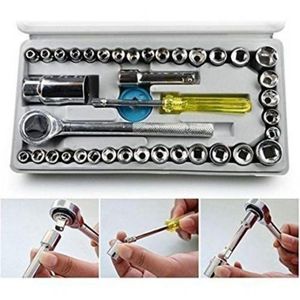 Best price for 40 Pcs Combination Socket Wrench Set Color-Gray 1001563055
