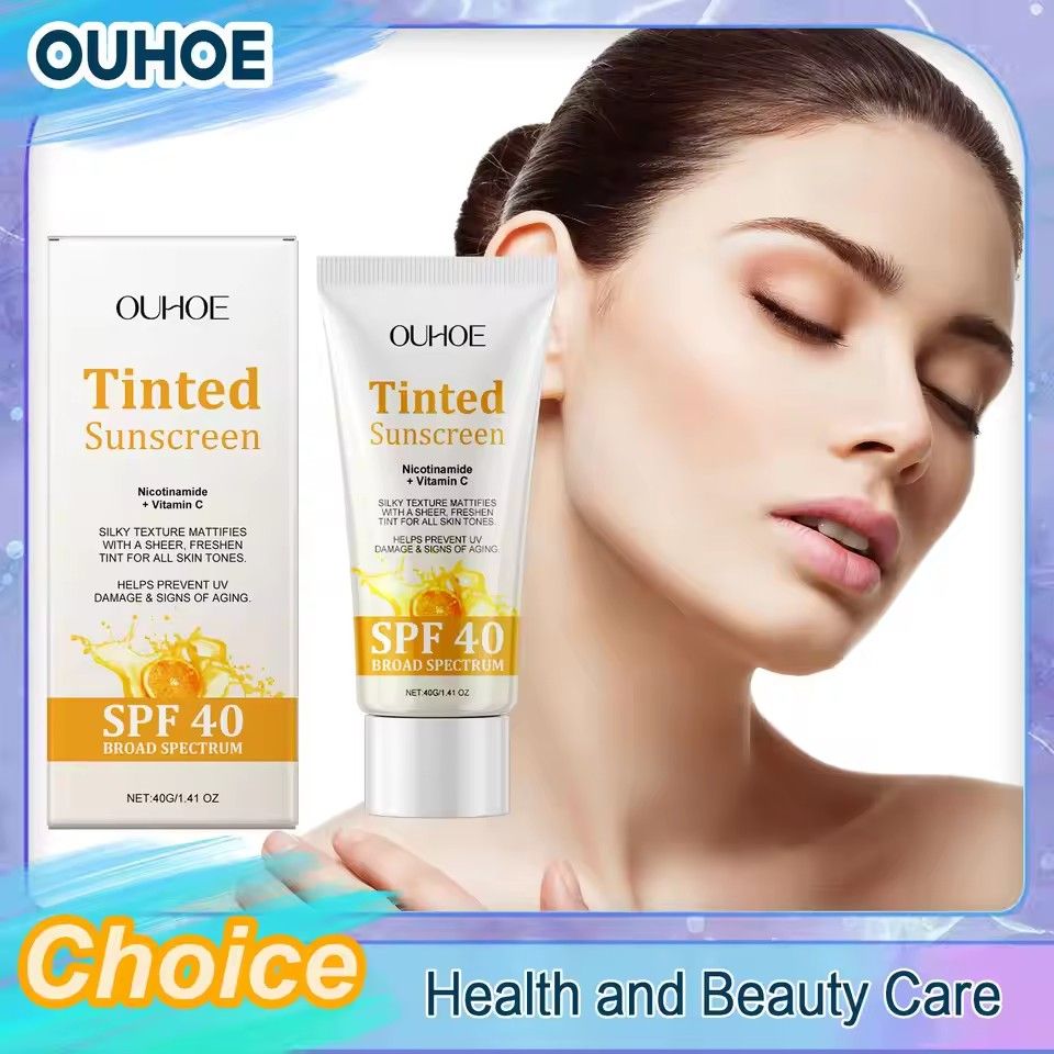 Best price for OUHOE Tinted Sunscreen SPF40 Whitening Sunblock Skin Protective Solar Oil-Control ...