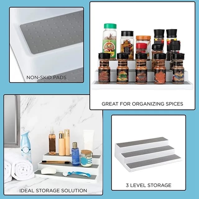 Best price for 3 Tier Multi Plastic purpose Spice Rack With Non Slip base