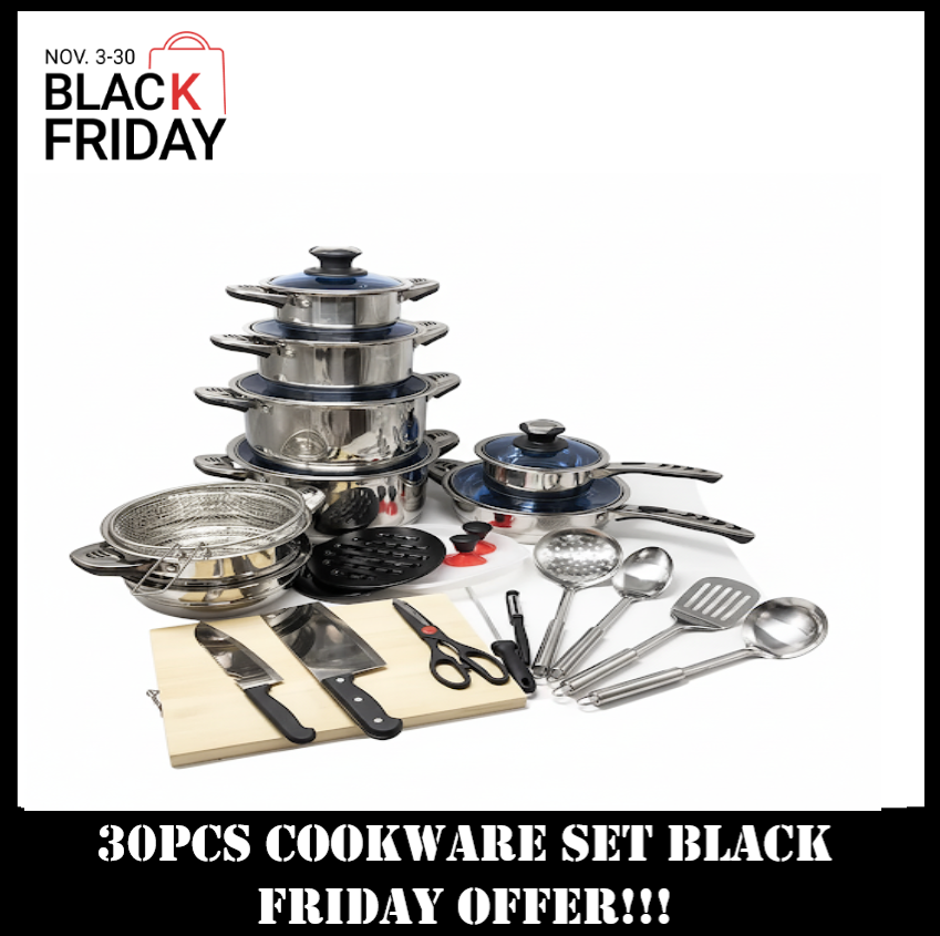 Best price for 30pcs Cookware Set Sufuria Stainless Cooking Pot Yimatel ...