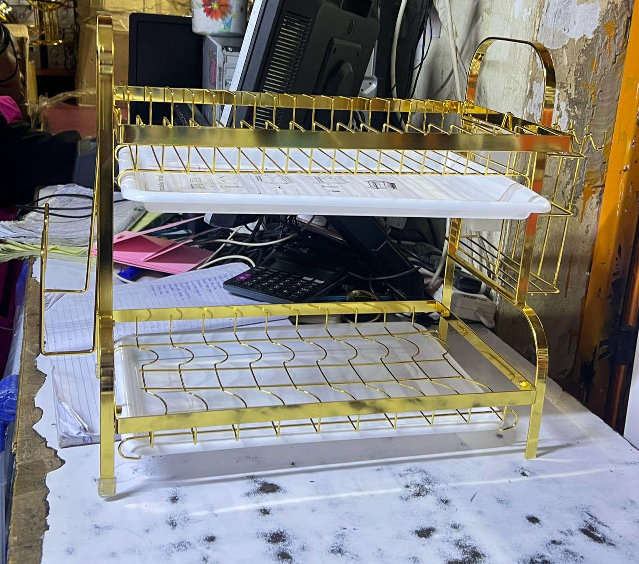 Best price for DISH RACK. 2 layer godlen advanced dishrack, comes with ...