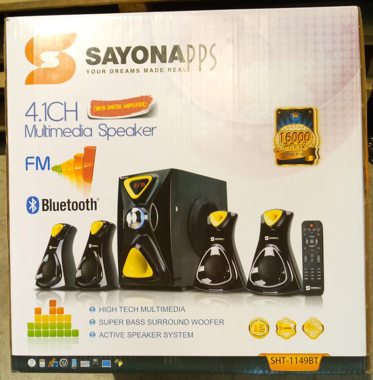 Best price for SAYONA SHT-1149BT 4.1 CHANNEL MULTIMEDIA SPEAKER SYSTEM ...