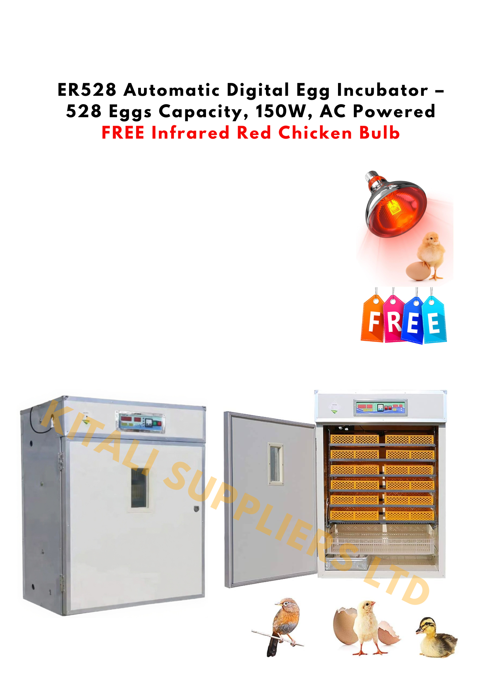 Best price for ER528 Automatic Digital Egg Incubator – 528 Eggs ...