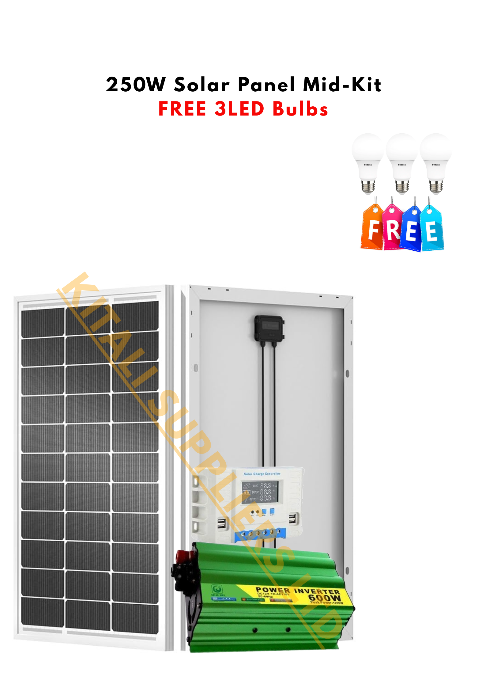 Best price for Solarmax solar panel 250w Midkit With Bulb ...
