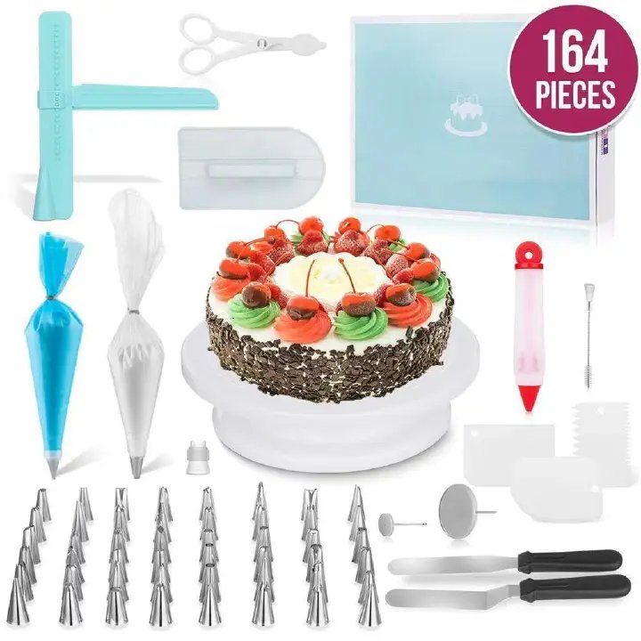 Best price for 164-piece Cake Turntable Set Stainless Steel Decorating ...