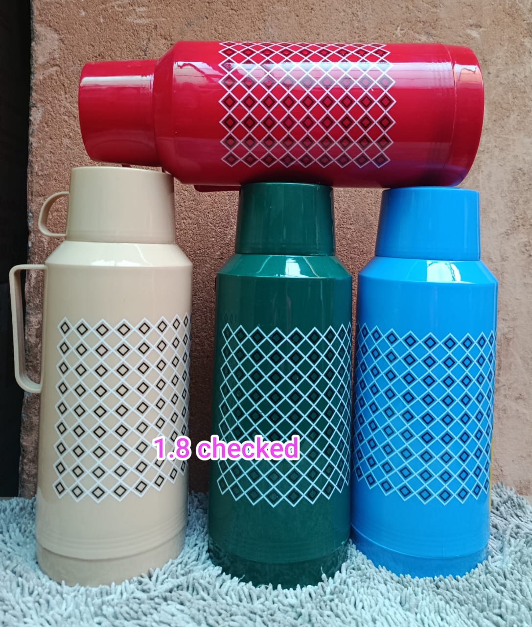 Best price for THERMOS FLASK. Niceone Plastic Body Glass Refill Checked ...