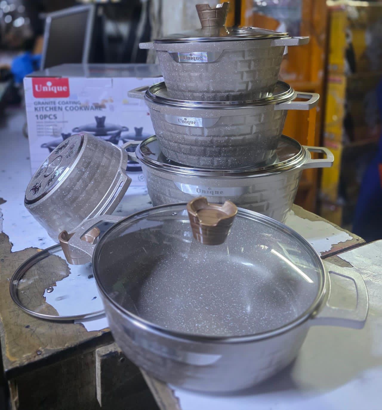 Best price for COOKWARE SET. 10 pieces unique non stick cookware set ...