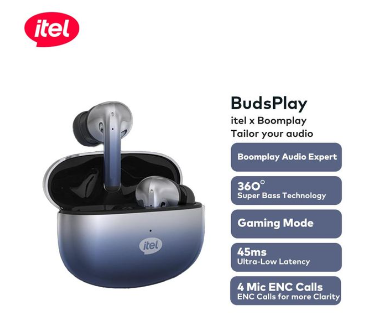 Best price for itel TWS BudsPlay Earbuds 4 Mic ENC Gaming Mode Co ...