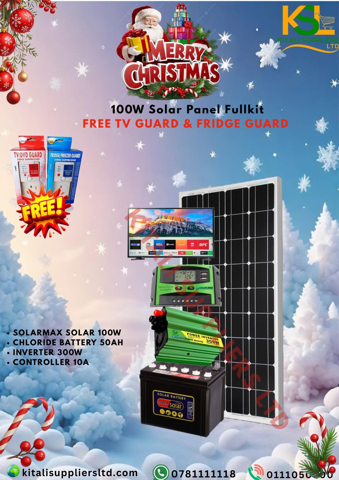 Best price for 100W Fullkit With 100W Panel, 50Ah Chloride Battery ...