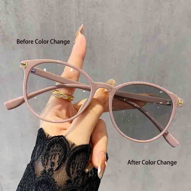 Best price for Ladies Trendy Photochromic Retro Round Glasses Frame ...