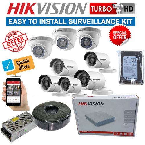 Best price for Hikvision 8 Channels 1080P CCTV Cameras Full System ...