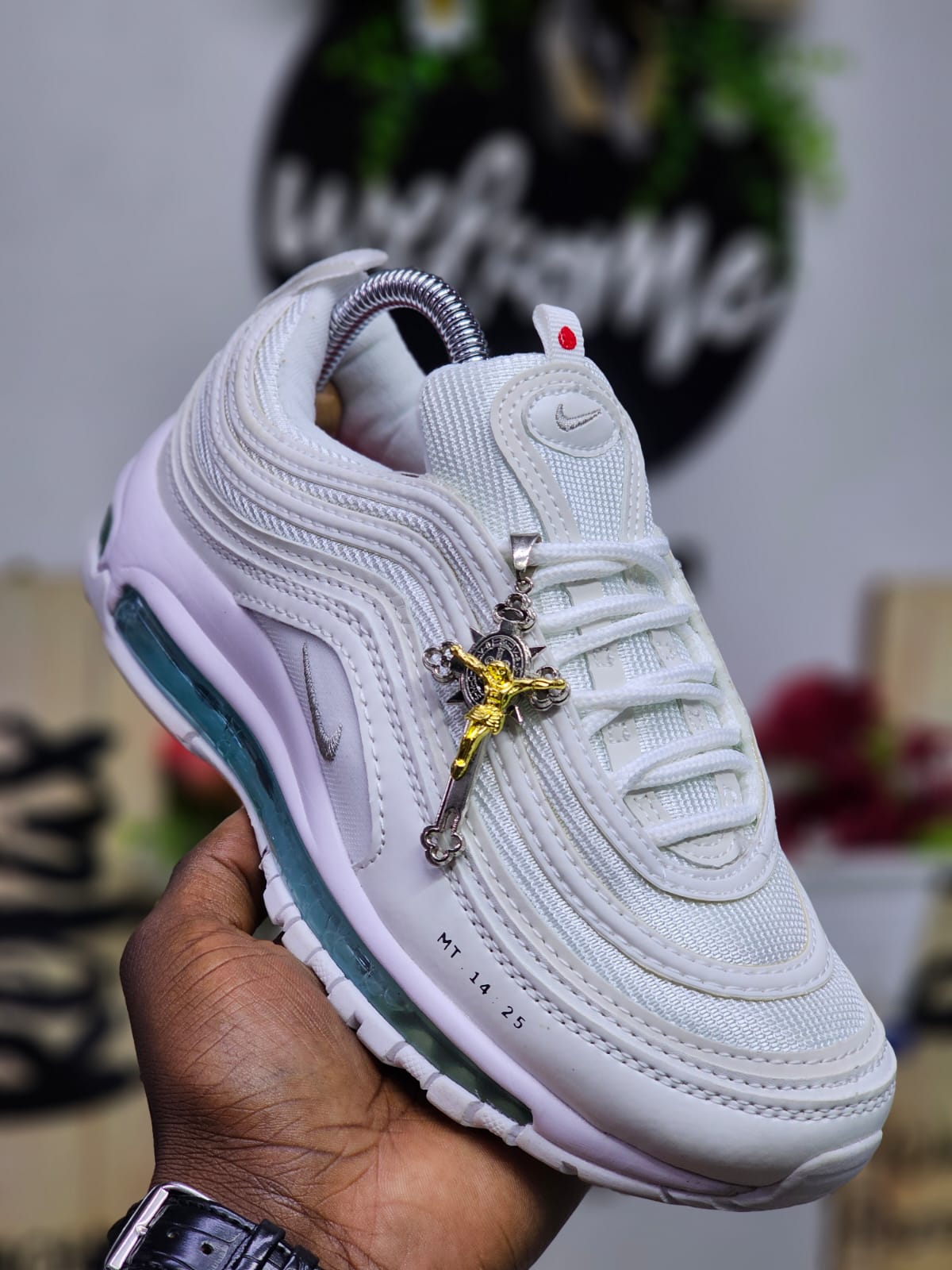 Best price for Air Max 97 Inri Jesus Shoes holy water.UNISEX Airmax 97 ...