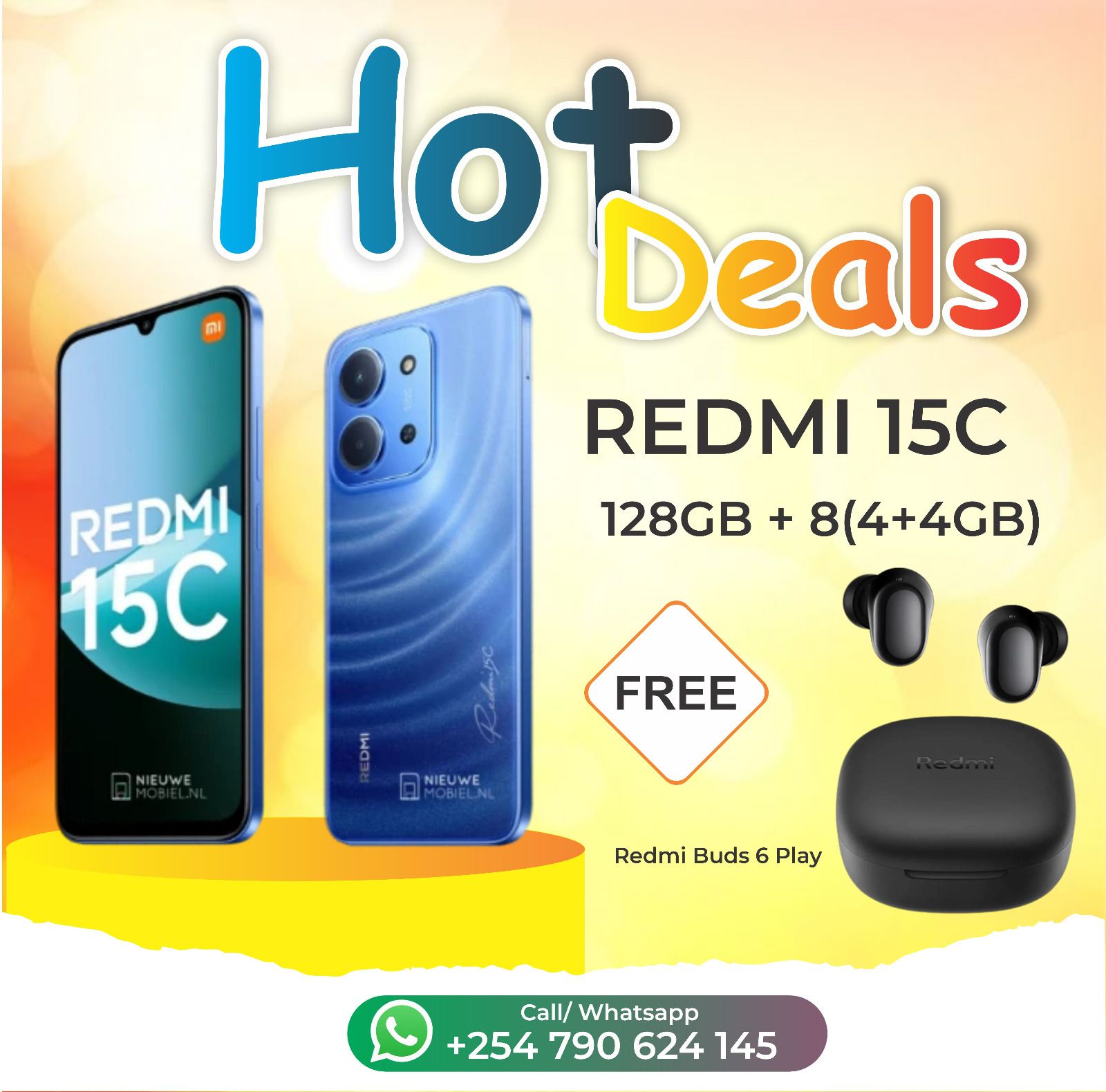 Best price for [HOT DEALS] REDMI 15C 128 GB ROM 8(4+4) GB Ram 6.9'' LCD ...