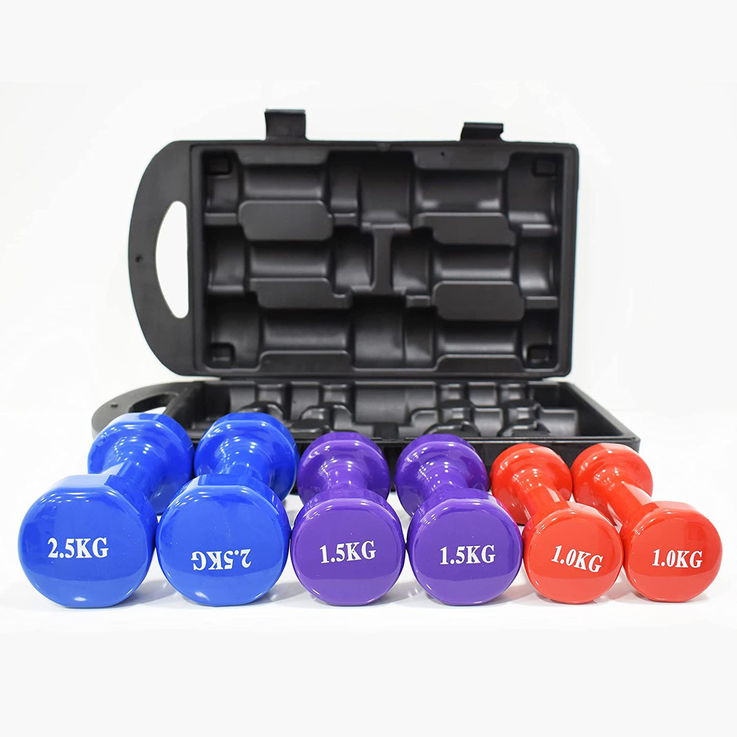 Best price for Neoprene Dumbbell Set With Hard Plastic Case Includes 3 ...