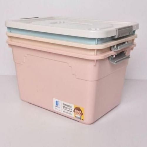 Best price for 80L Large Plastic Storage Box With White Hinged Lid ...