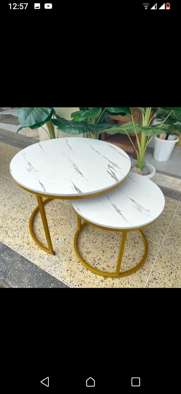 Best price for 2 IN 1 WHITE MARBLE EFFECT (MDF) NESTING TABLE - Well ...