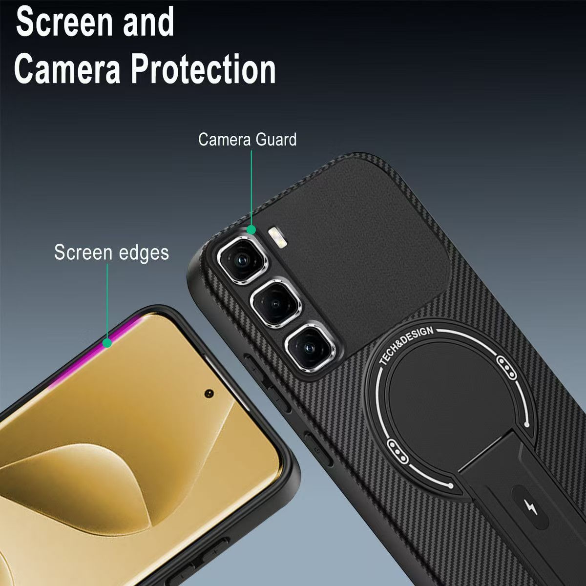 Best price for Magnetic Carbon Fiber Texture Hard Back shockproof Case ...