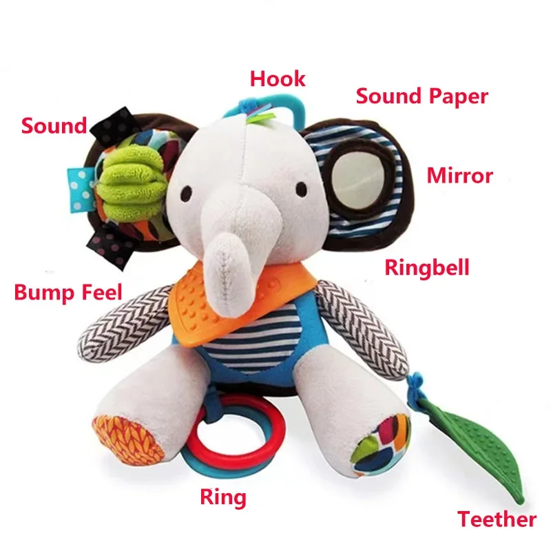 Best price for Sensory Plush Animal Rattle & Teether Toy – Elephant ...
