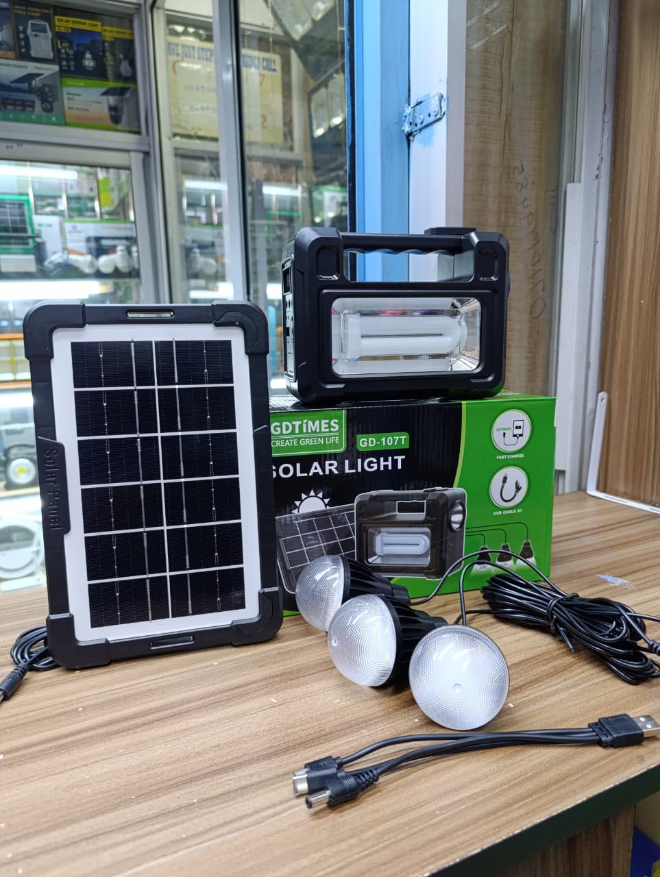 Best price for GDTIMES Rechargeable Solar Lighting Kit with 3 Bulbs ...