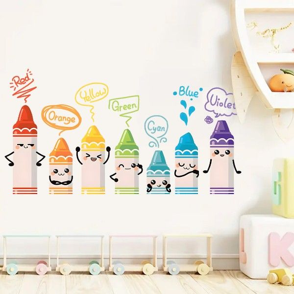Best price for Cartoon And Cute Colorful Crayon Self-Adhesive Wall ...