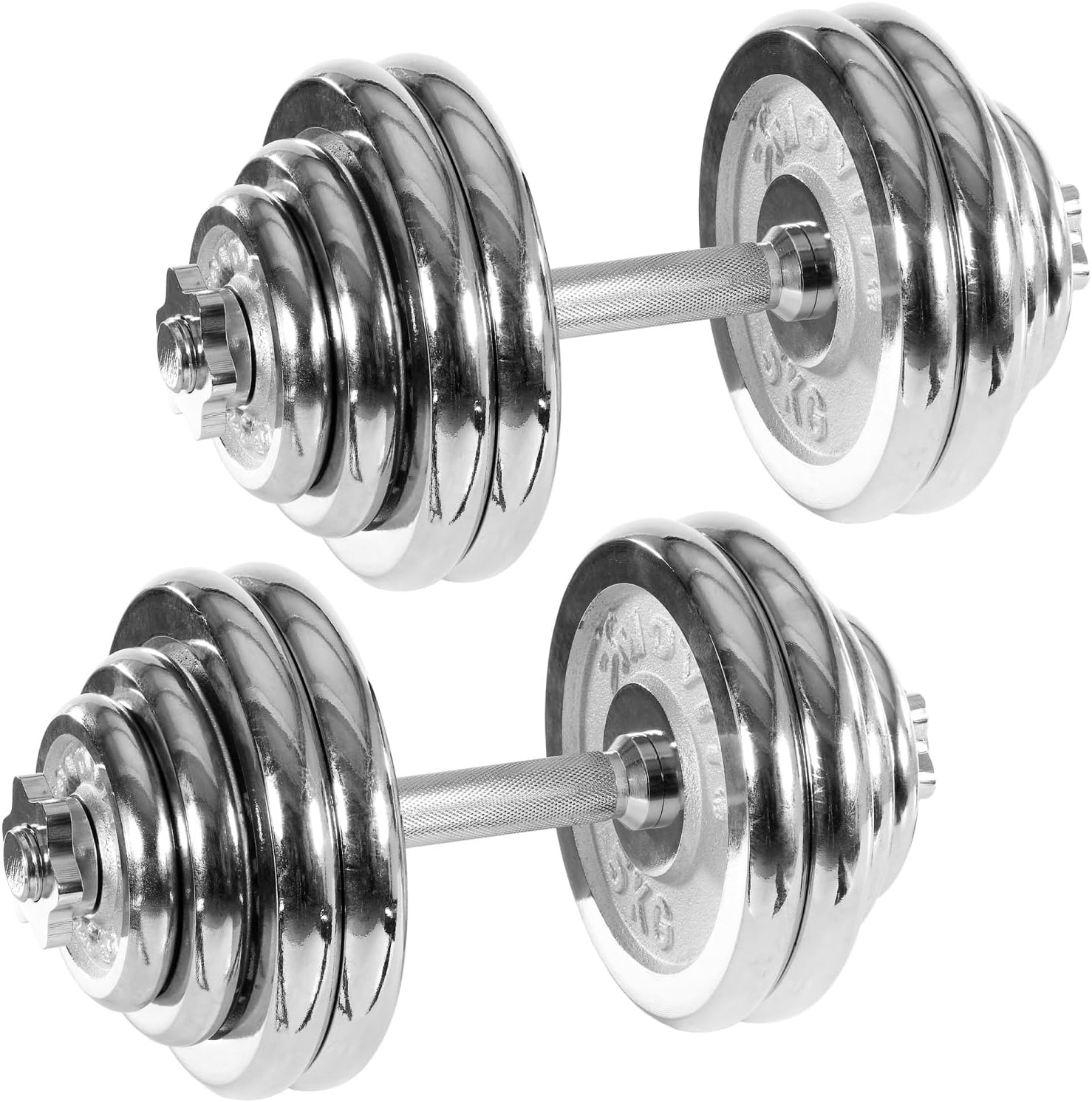 Best price for York Chrome Barbell and Dumbbells Set of 2, Chrome Cast ...