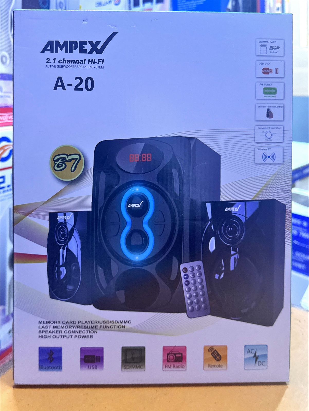 Best price for Ampex A-20 2.1 Channel Hi-Fi Active Subwoofer Speaker System with Bluetooth, USB ...