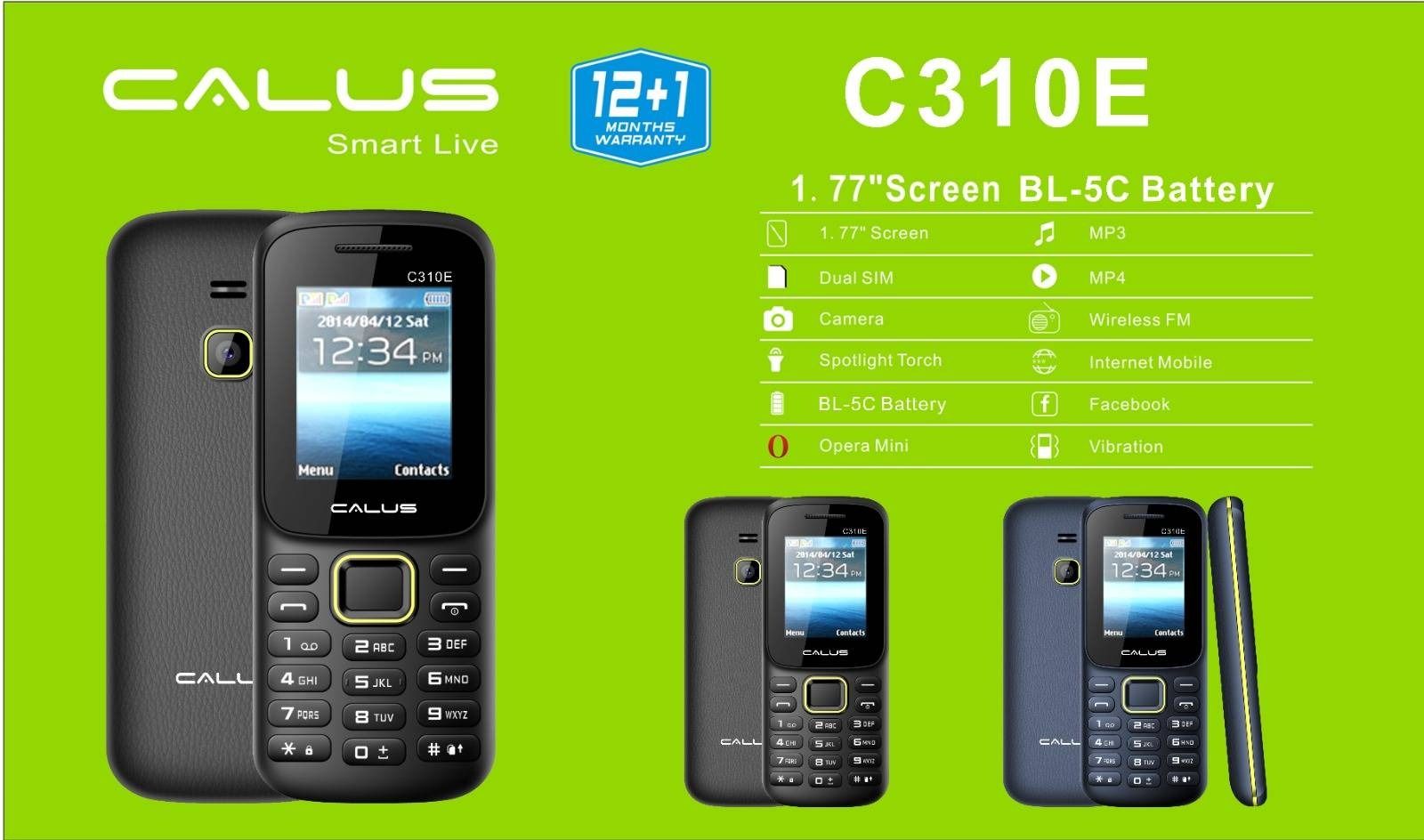 Exclusive discounts for CALUS C310E phone 1.77" screen 2500mAh 5C Battery wireless FM Torch ...