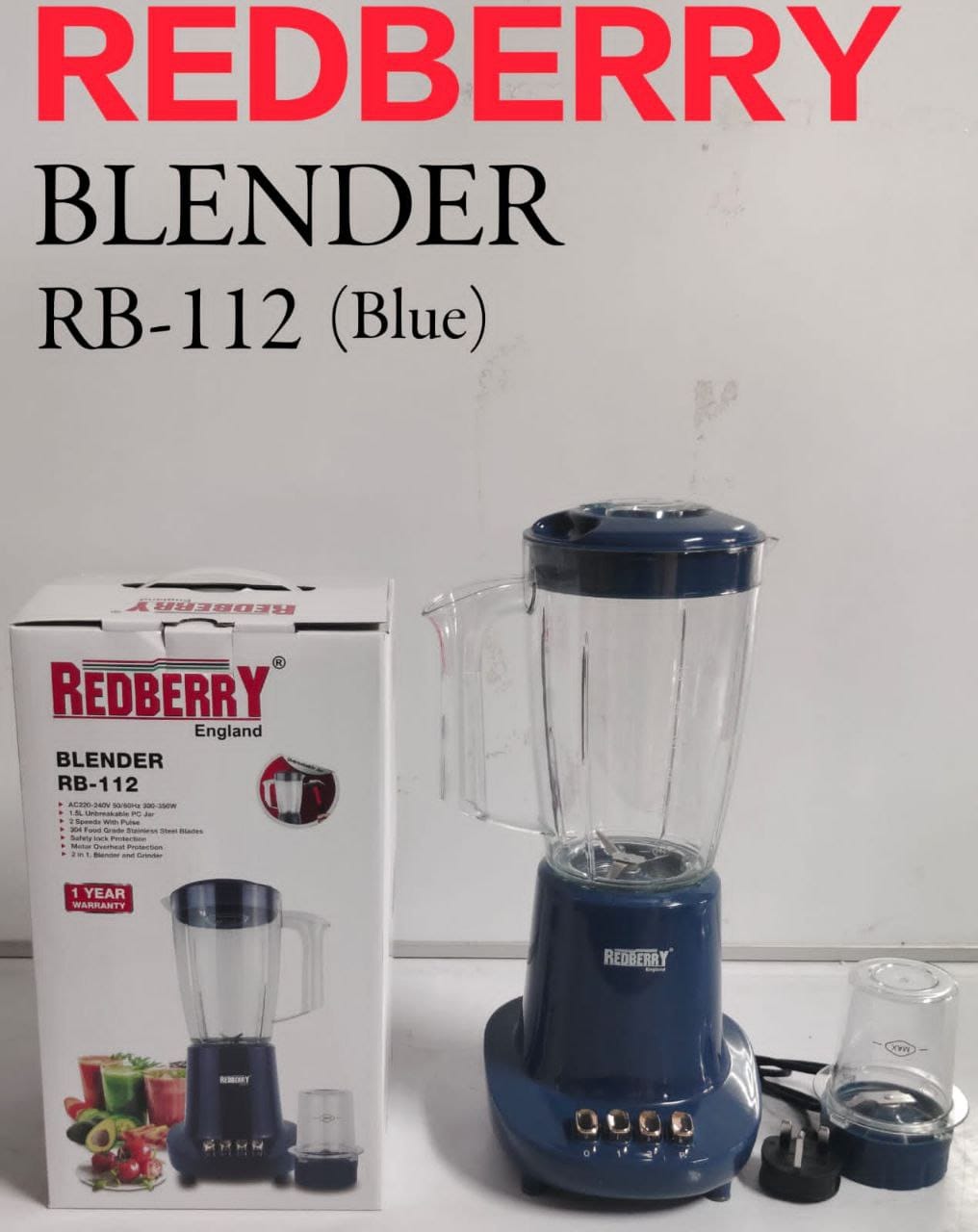 Best price for Redberry (RB-112) 2 In 1 Blender - 1.5L ,350W , Navy Blue, 2 in 1, blender and ...