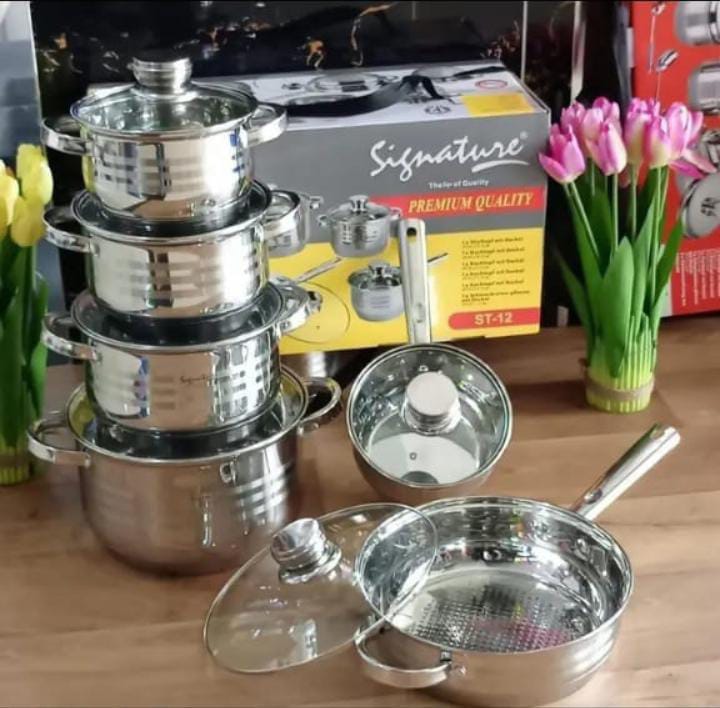 Best price for 12 PCS SIGNATURE COOKWARE SET, High-quality stainless ...