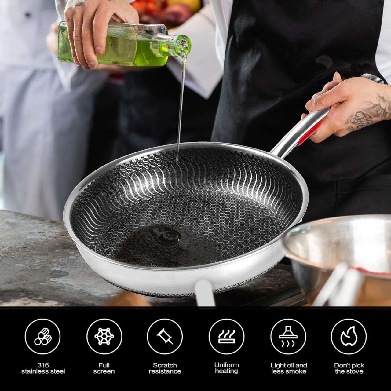 Best price for RESTOCKED 28cm Non-Stick Honeycomb Stainless Steel ...