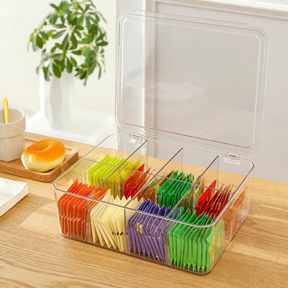 Best price for Design Divided Acrylic Tea Organizer Bin with Drawer ...