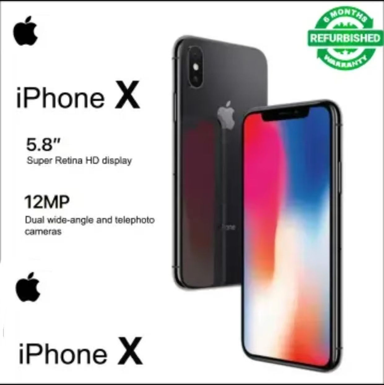 Exclusive discounts for Refurbished iPhone X 256GB/64GB / 12MP+7MP 5.8 ...